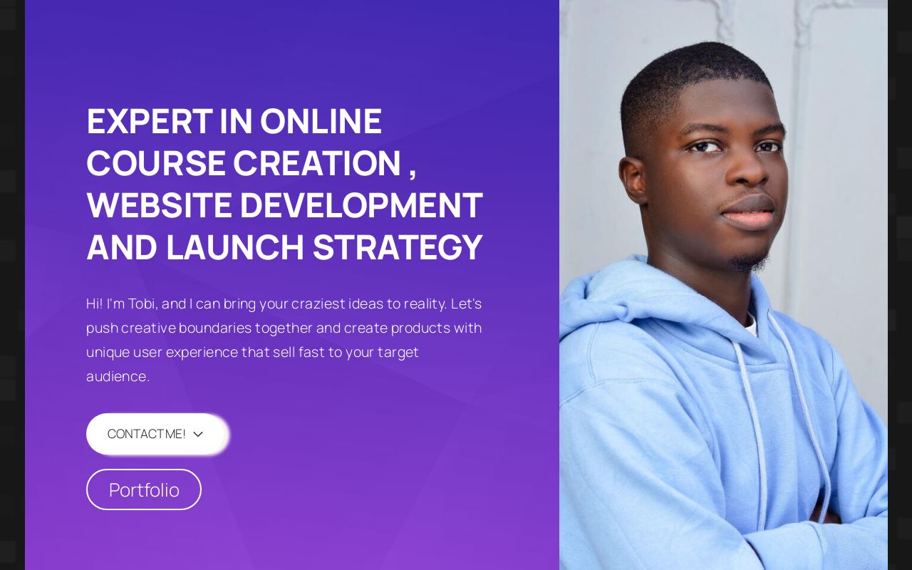 Tobi Website and Online Course Portfolio
